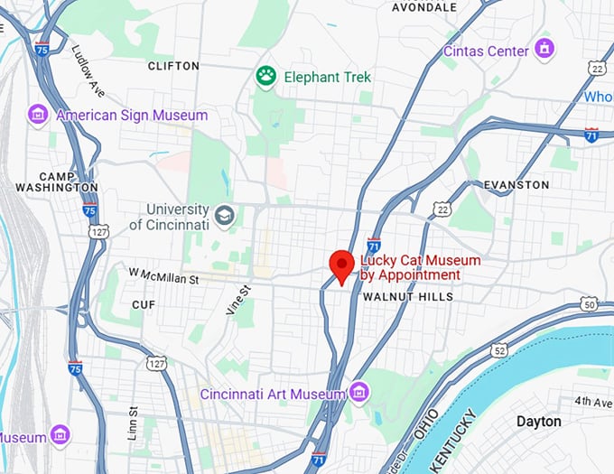 16. lucky cat museum by appointment map