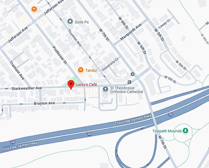 16. lucky's caf&eacute; map