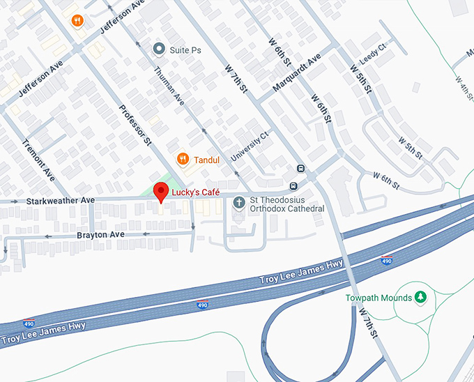 16. lucky's caf&eacute; map