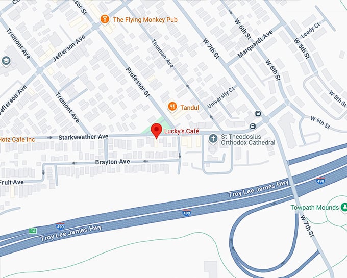 16. lucky&rsquo;s cafe map