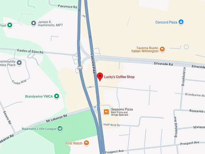 16. lucky's coffee shop map