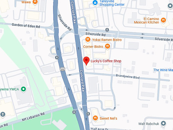 lucky's coffee shop map