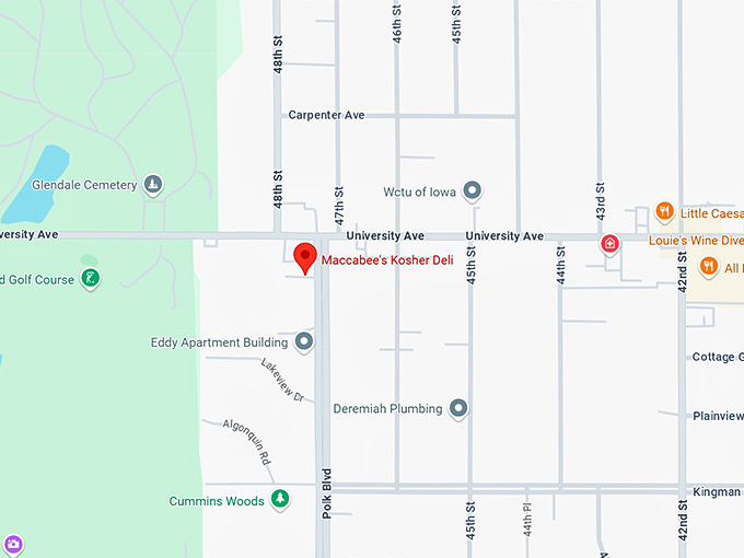 16. maccabee's kosher deli map