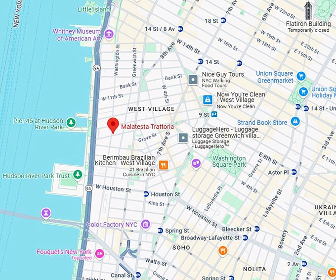 16. malatesta trattoria map