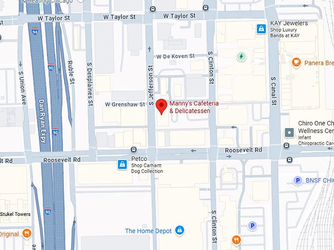 16. manny's cafeteria & delicatessen map