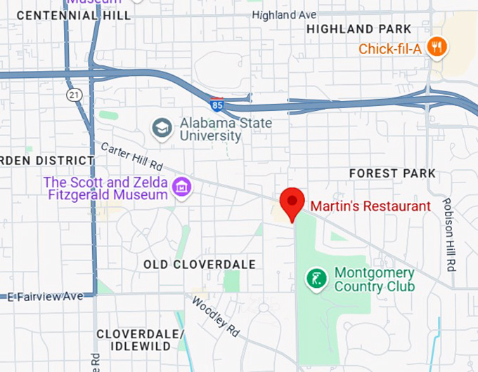 16. martin's restaurant map