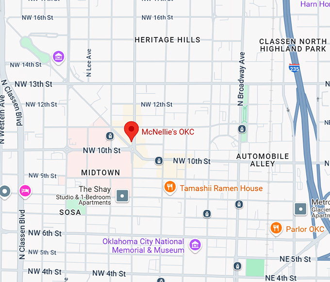 16. mcnellie's okc map