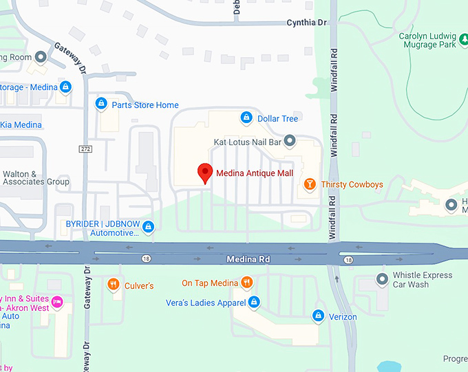 16. medina antique mall map