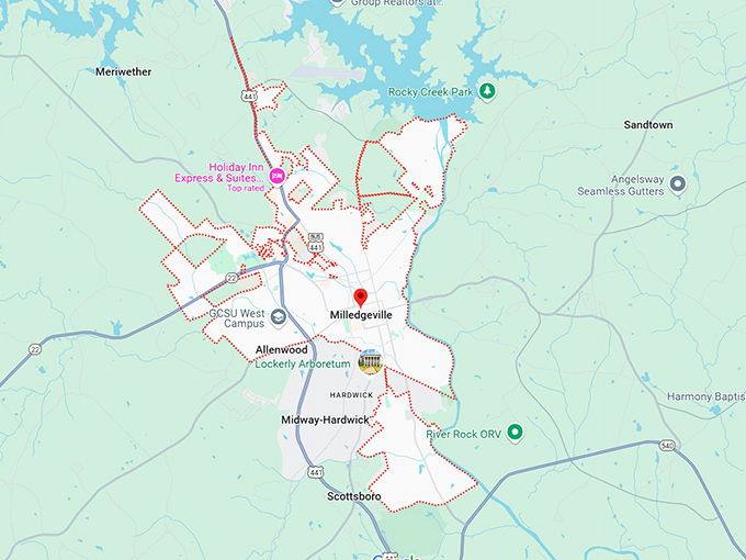 16. milledgeville, ga map