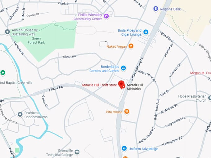 16. miracle hill thrift store map