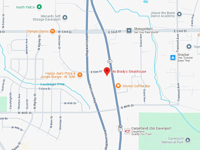 16. mo brady's steakhouse map