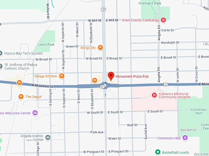 16. monument pizza pub map
