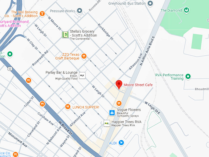 16. moore street cafe map