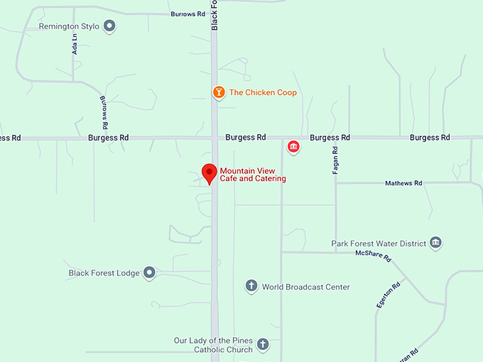 mountain view cafe and catering map