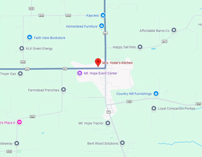 16. mrs. yoder's kitchen map