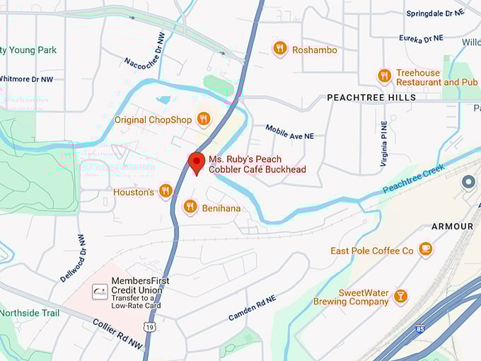 16. ms. ruby's peach cobbler caf&eacute; buckhead map