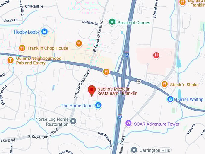 16. nacho's mexican restaurant franklin map