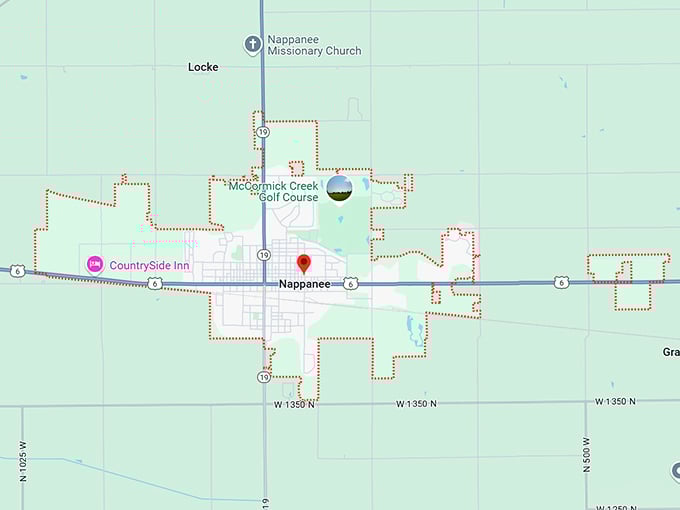 16. nappanee, in map