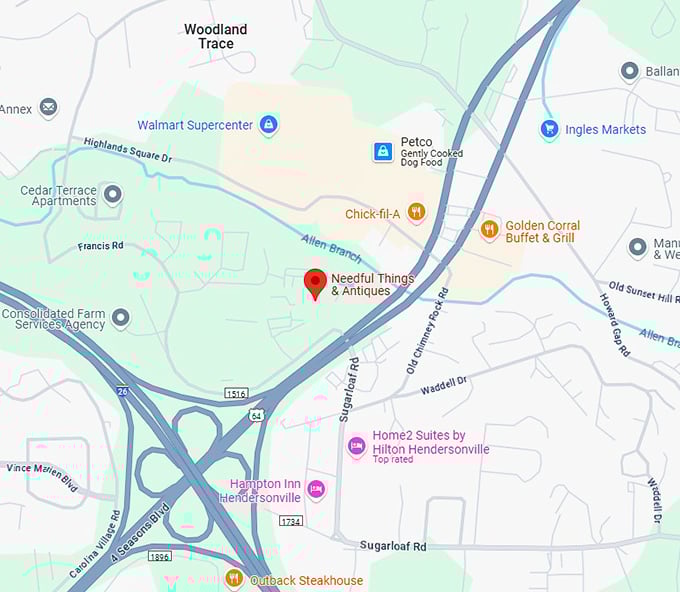 needful things & antiques map