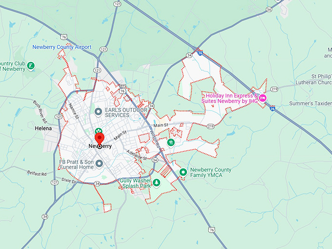 16. newberry, sc map