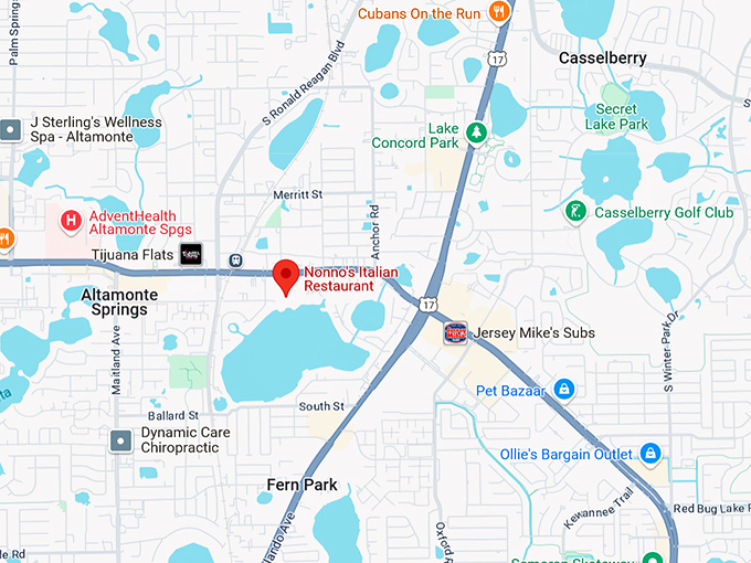 16. nonno's italian restaurant map