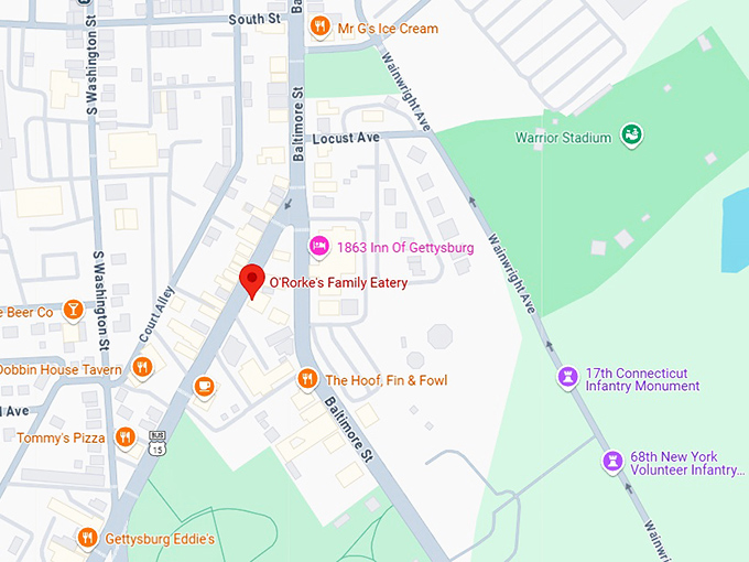 16. o'rorke's family eatery map