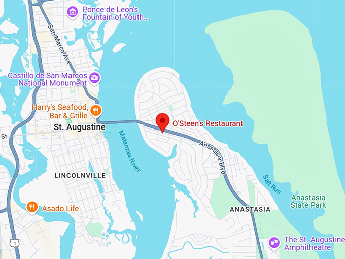 16. o'steen's restaurant map