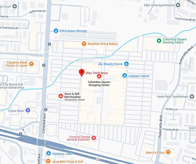 ohio thrift store map