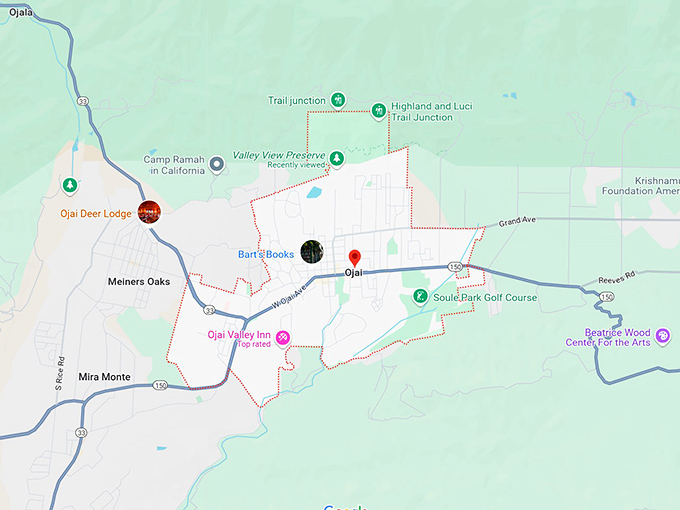 16. ojai, ca map