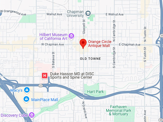 16. orange circle antique mall map