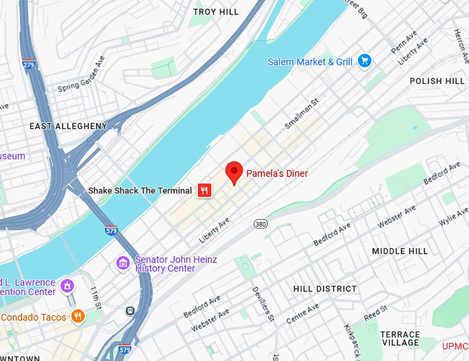 pamela&rsquo;s diner map