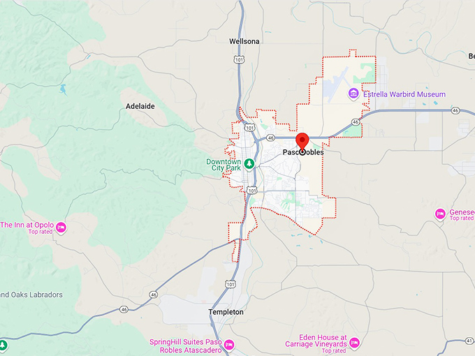 16. paso robles, ca map
