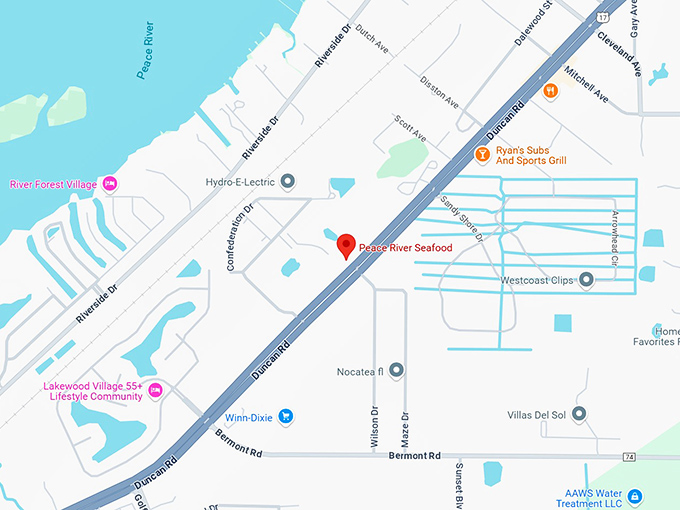 16. peace river seafood map