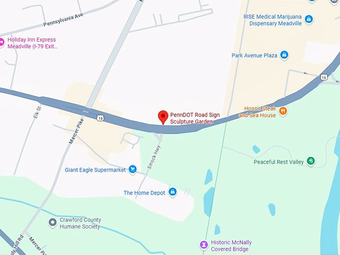 16. penndot road sign sculpture garden map