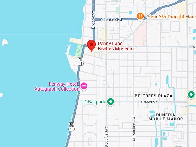 16. penny lane, beatles museum map