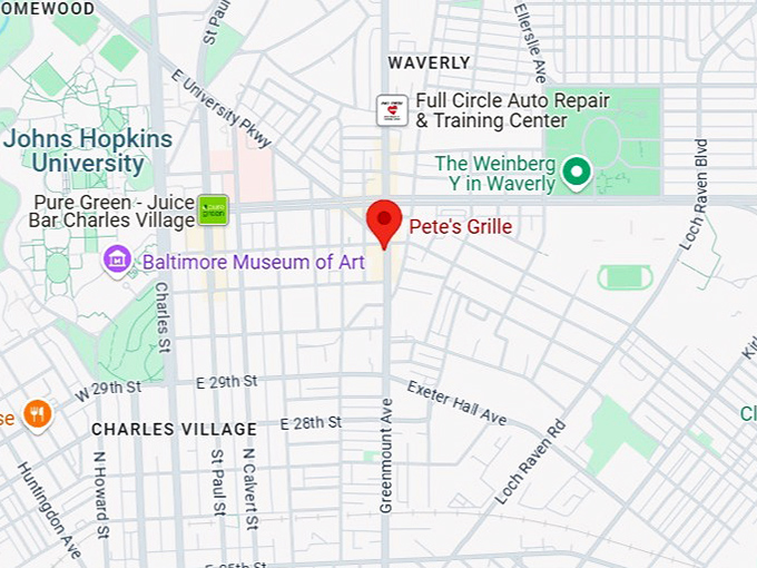 16. pete's grille map