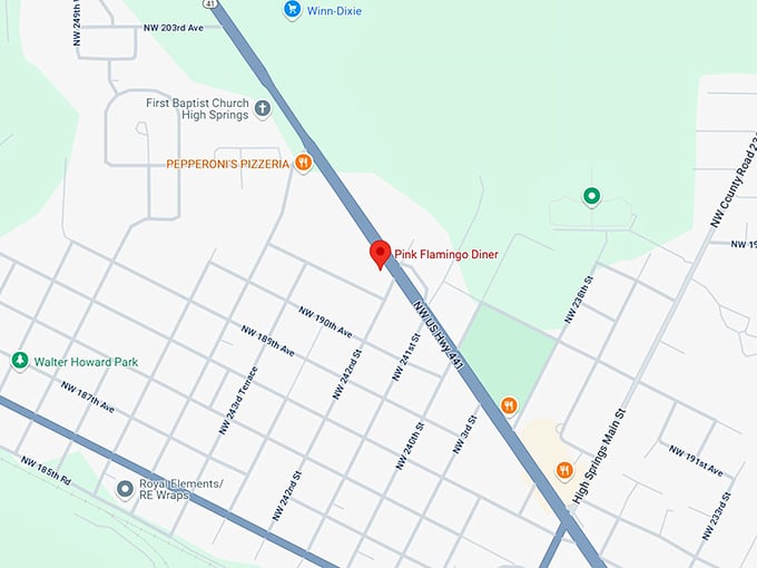 16. pink flamingo diner map