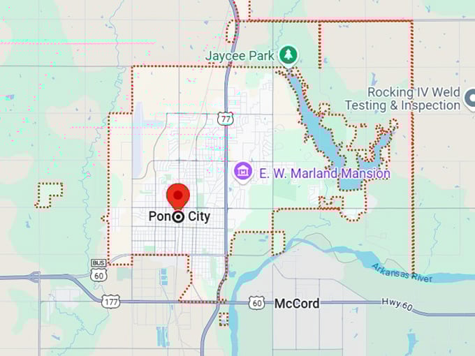 16. ponca city, ok map