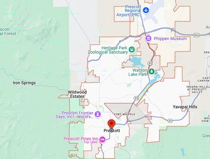 16. prescott, az map