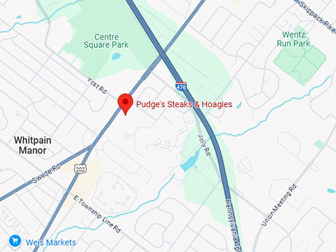 16. pudge's steaks & hoagies map