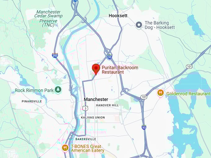 16. puritan backroom restaurant map