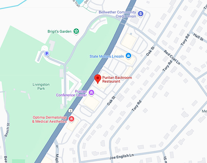 16. puritan backroom restaurant map