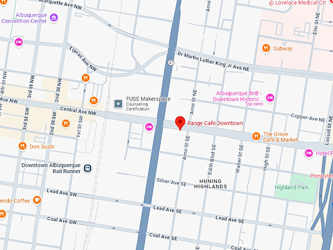 16. range cafe downtown map