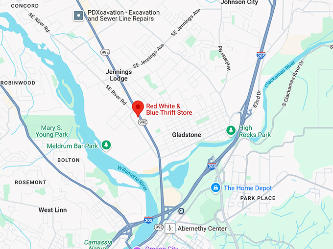 16. red white & blue thrift store map