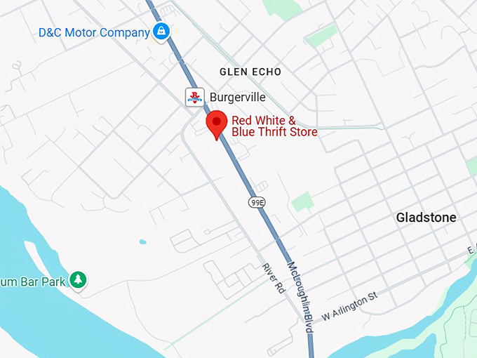 16. red white & blue thrift store map