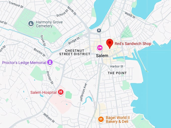 red's sandwich shop map