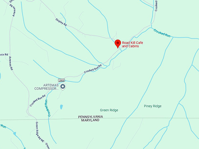 16. road kill cafe and cabins map