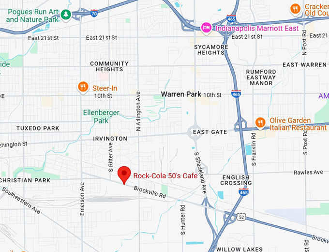 16. rock cola 50's cafe map