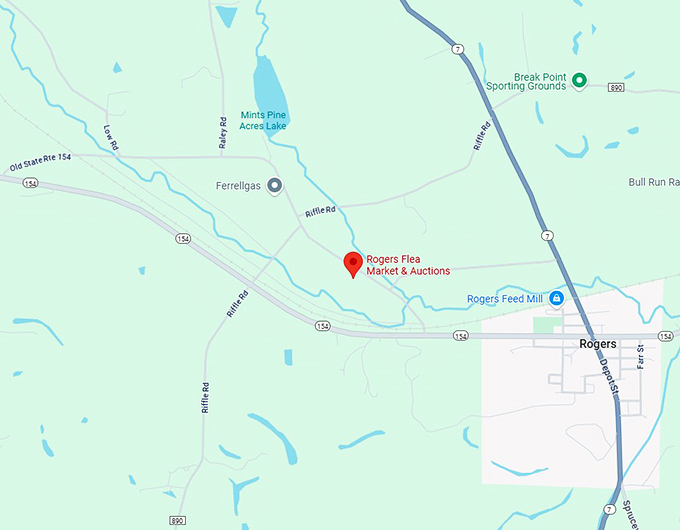 16. rogers flea market & auctions map