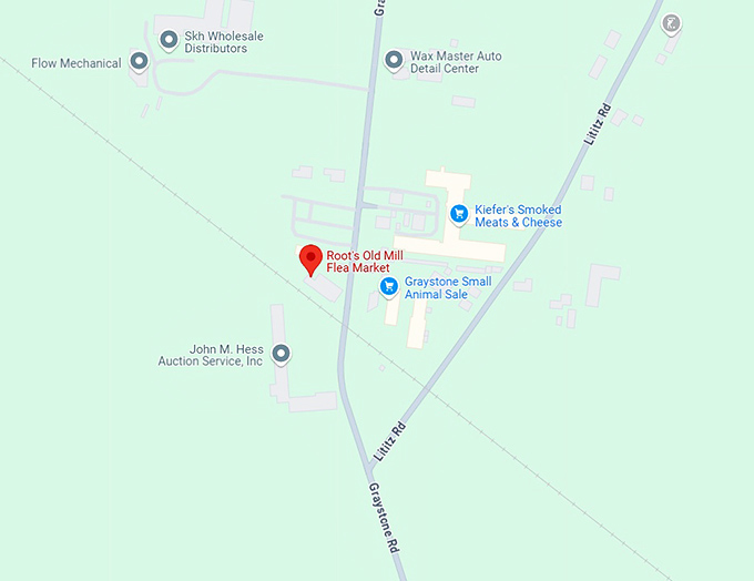 16. root's old mill flea market map